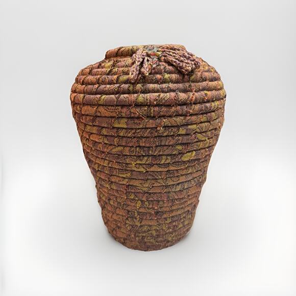 Art | Handcrafted Coiled Vase Artisan Made Fabric Textile Fiber Art 145 ...